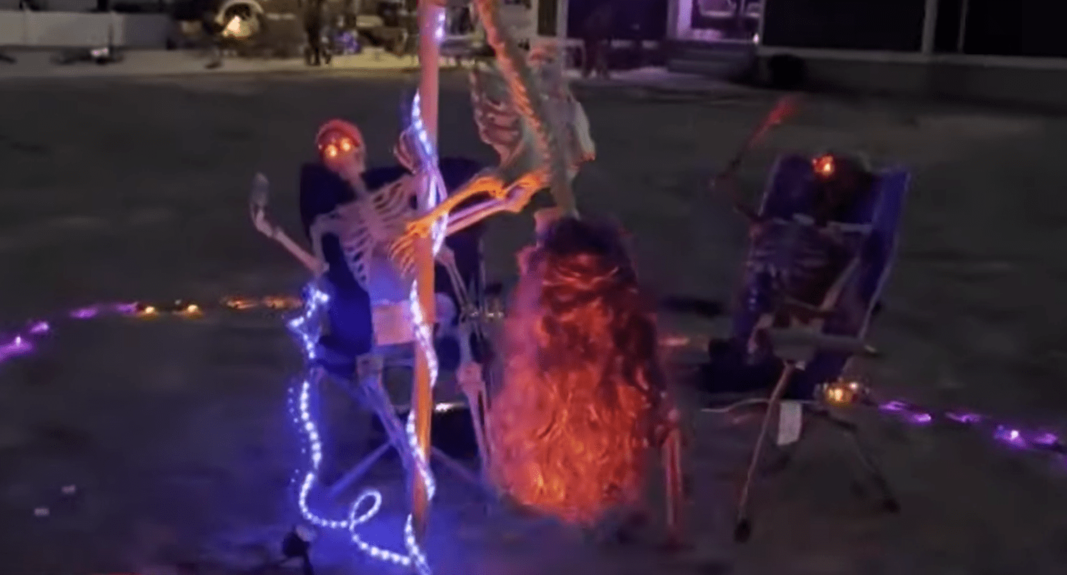 Utah Man In Hot Water For Pole Dancing Skeletons In Halloween Display ...