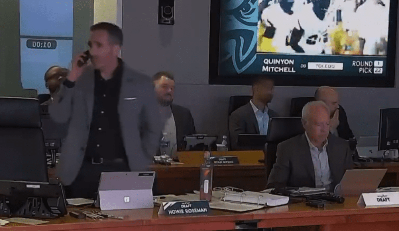 Watch Amped-Up Eagles GM Howie Roseman Wheel & Deal To Draft Iowa Star ...