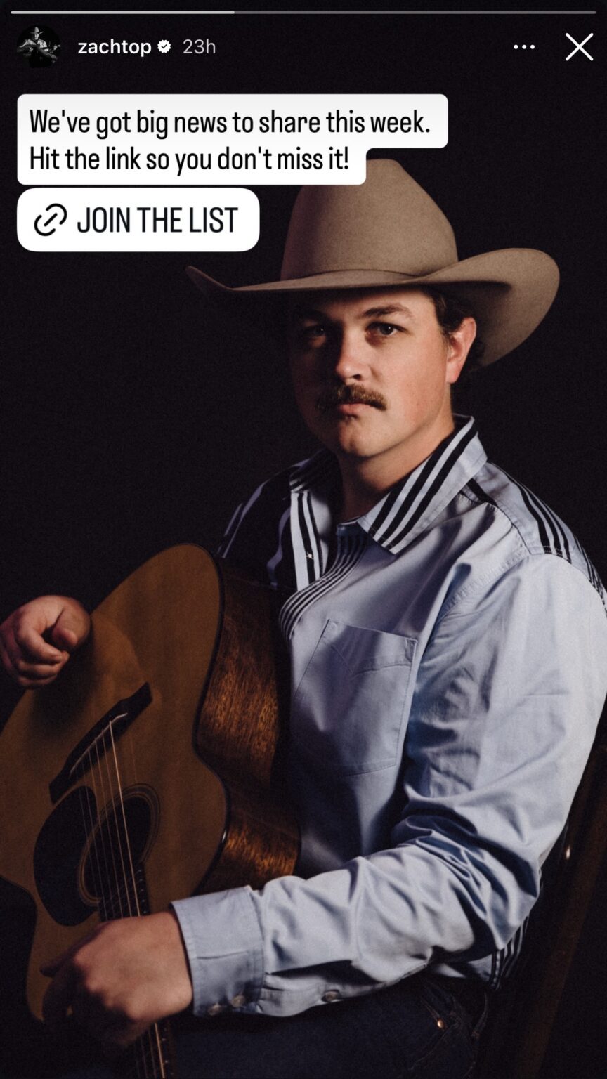 Zach Top Teases Brand New Heartbreaker, Promises “Big News” Is Coming ...