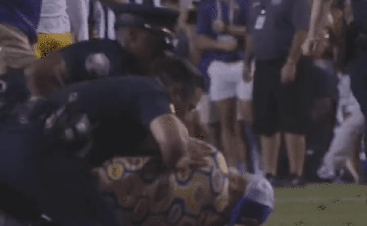 Cops Make Tackle Of The Night Laying Out LSU Fan That Stormed Field ...