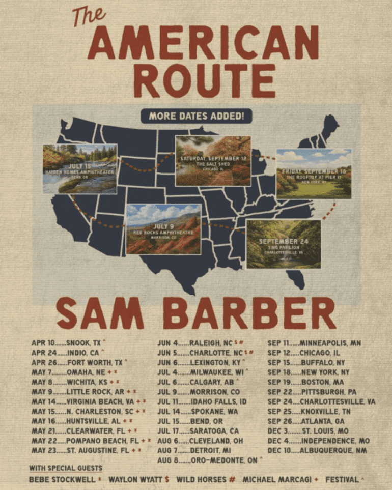 Sam Barber Announces Additional Dates For ‘The American Route Tour ...