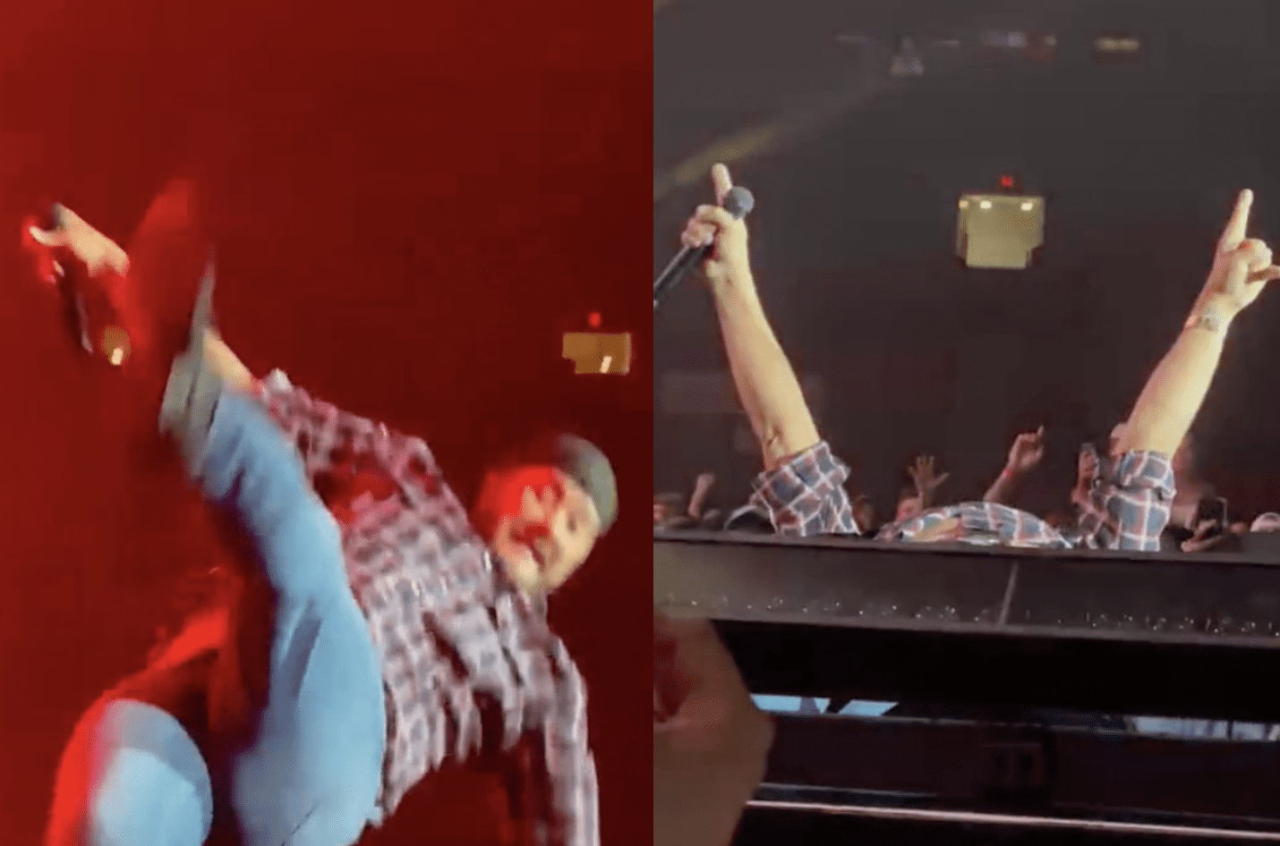 Luke Bryan Takes A HARD Fall After Slipping On A Phone Thrown On Stage ...