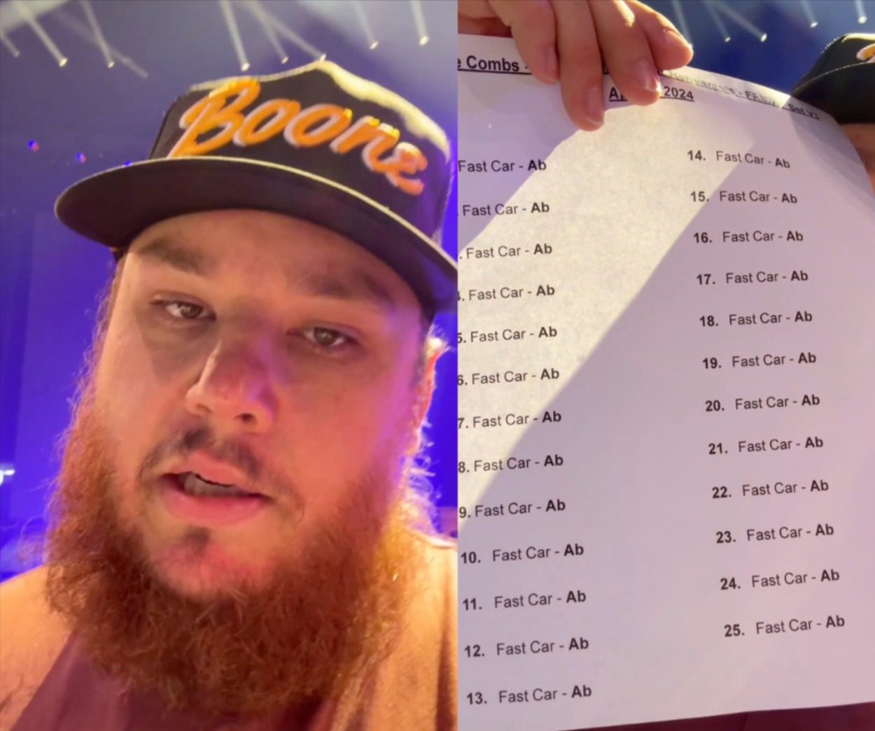 Luke Combs To Play “Fast Car” For The Entire Set List During One Night ...