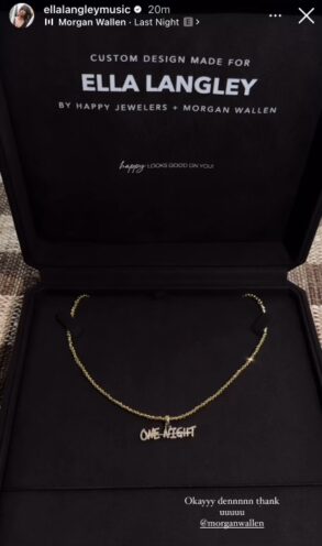 Morgan Wallen Gifts Ella Langley A Custom Necklace For ‘One Night At A ...
