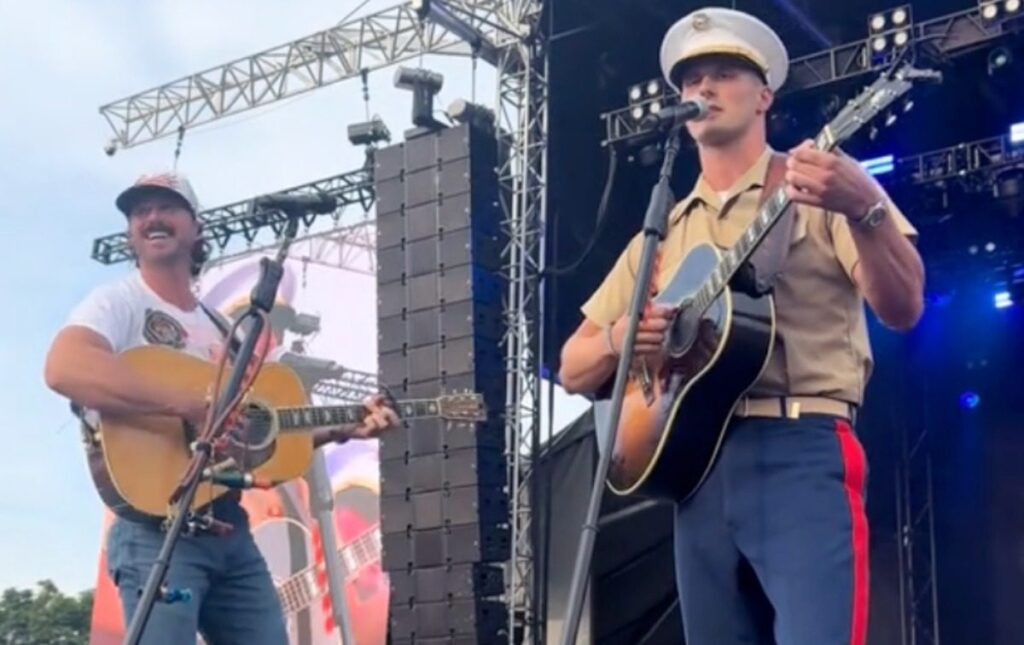 Riley Green Welcomes Marine Corps First Lieutenant To The Stage For ...
